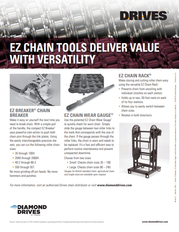 Drives EZ Chain Tools Sell Sheet - Diamond Drives by Timken